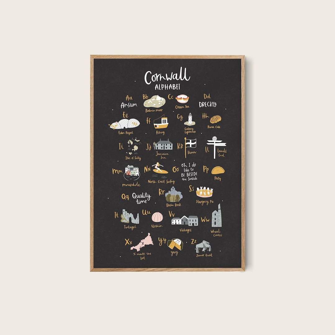 Cornwall Alphabet Print A-Z of Cornwall Cornish Art Print - Etsy UK