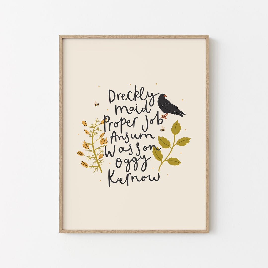 Cornish Words Print | Cornwall Art Print | Cornwall Poster | Gift for ...