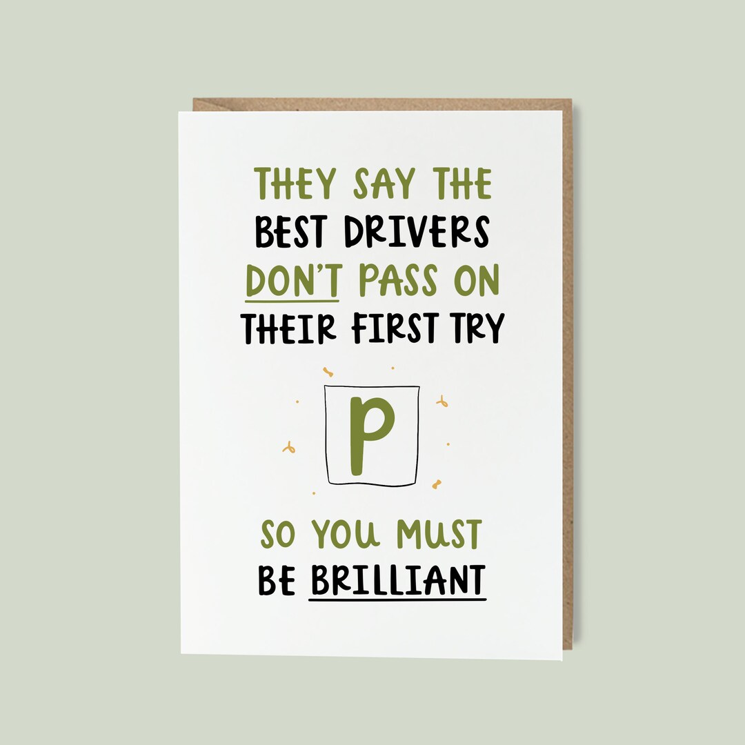 New Driver Funny Congratulations Card Driving Test Card - Etsy