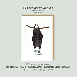 Hang in There Bat Get Well Soon Card | Sympathy A6 Card | Mental Health ...