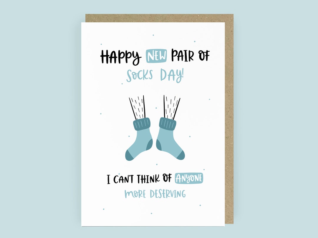 New Pair of Socks Day Funny Father's Day Card Funny Card for Dad Funny ...
