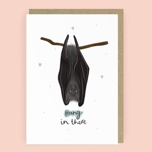Hang in There Bat Get Well Soon Card | Sympathy A6 Card | Mental Health ...