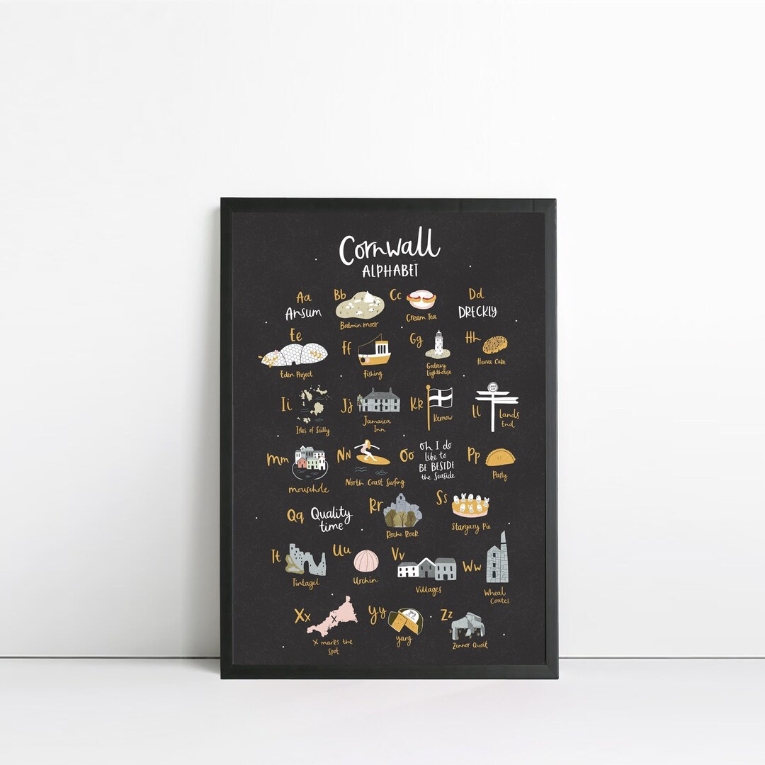 Cornwall Alphabet Print A-Z of Cornwall Cornish Art Print - Etsy UK