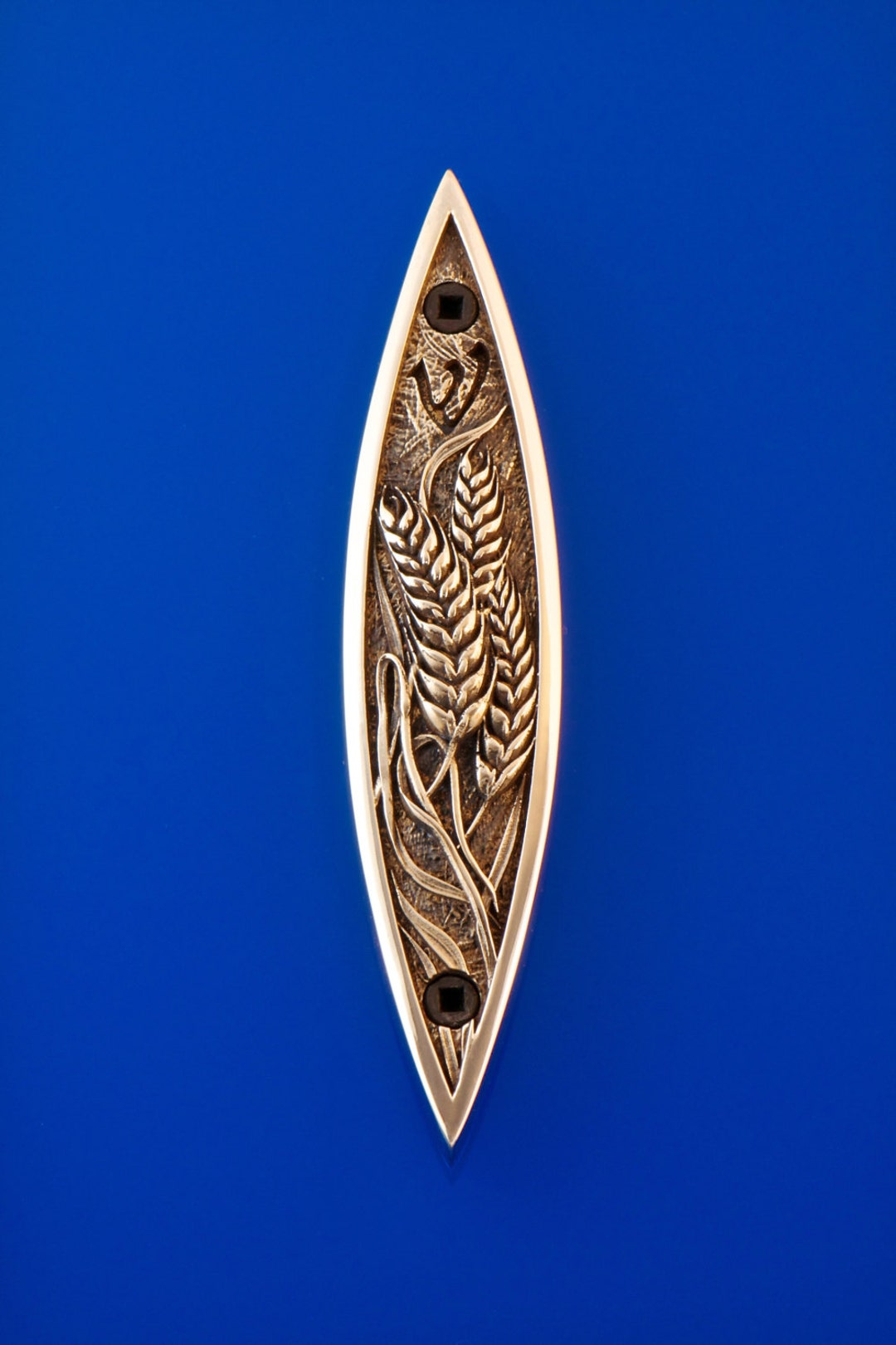 Sacred Species, Barley Mezuzah, Yellow Bronze - Etsy