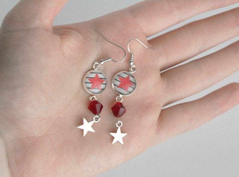 Bucky Star Earrings Comic Inspired Jewelry Bucky Barnes | Etsy