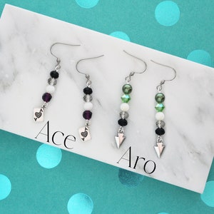 Ace and Aro Earrings - Pride Jewelry - Asexual Aromantic Pride Flag ...