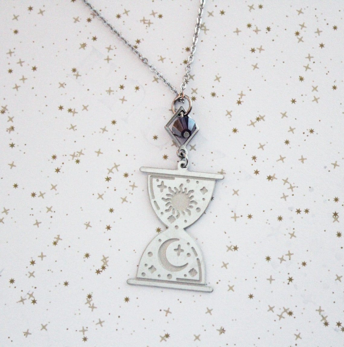 Shadowgast Pendant Necklace - Hourglass Sun Moon Laser Engrave - Essek ...