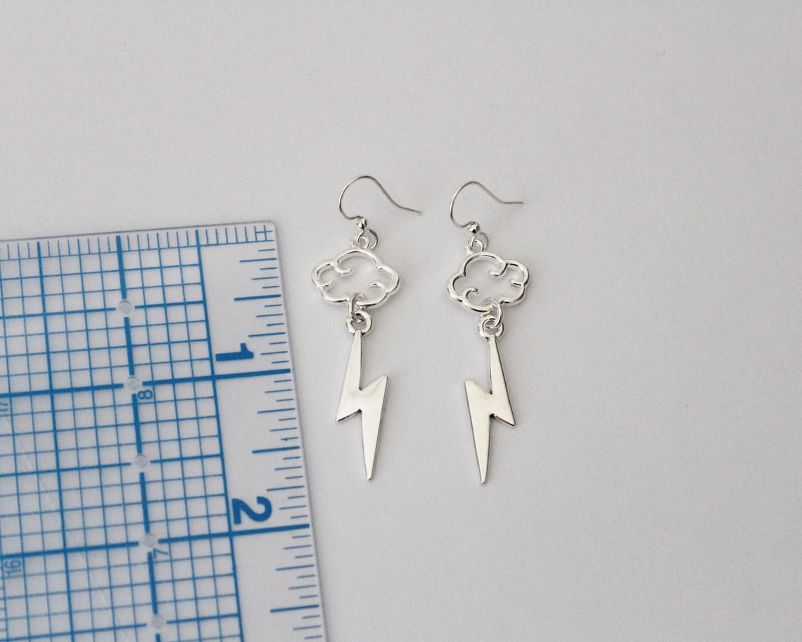 Hercules Charm Earrings Silver Lightning Bolt Jewelry Hercules Zeus ...