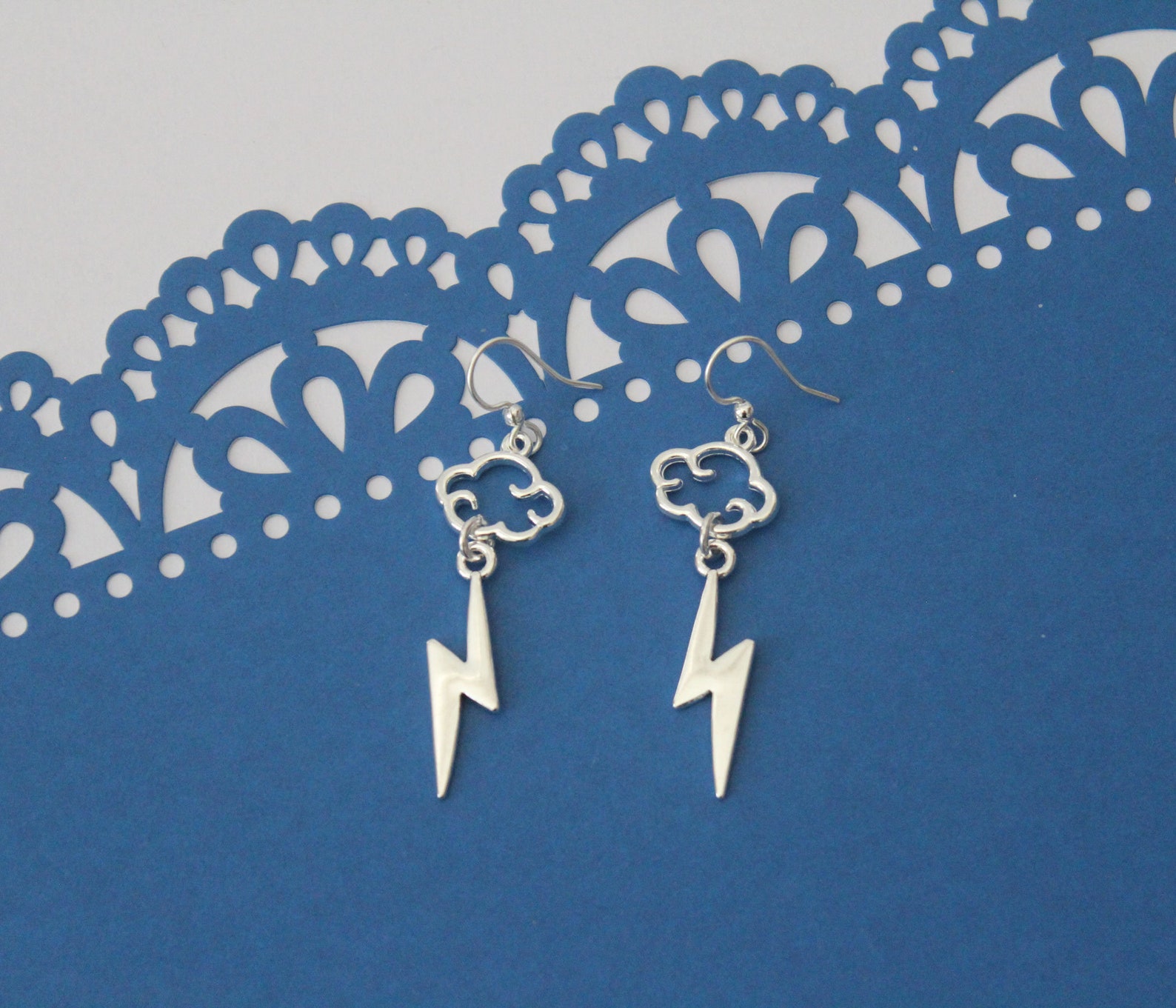 Hercules Charm Earrings Silver Lightning Bolt Jewelry Hercules Zeus ...