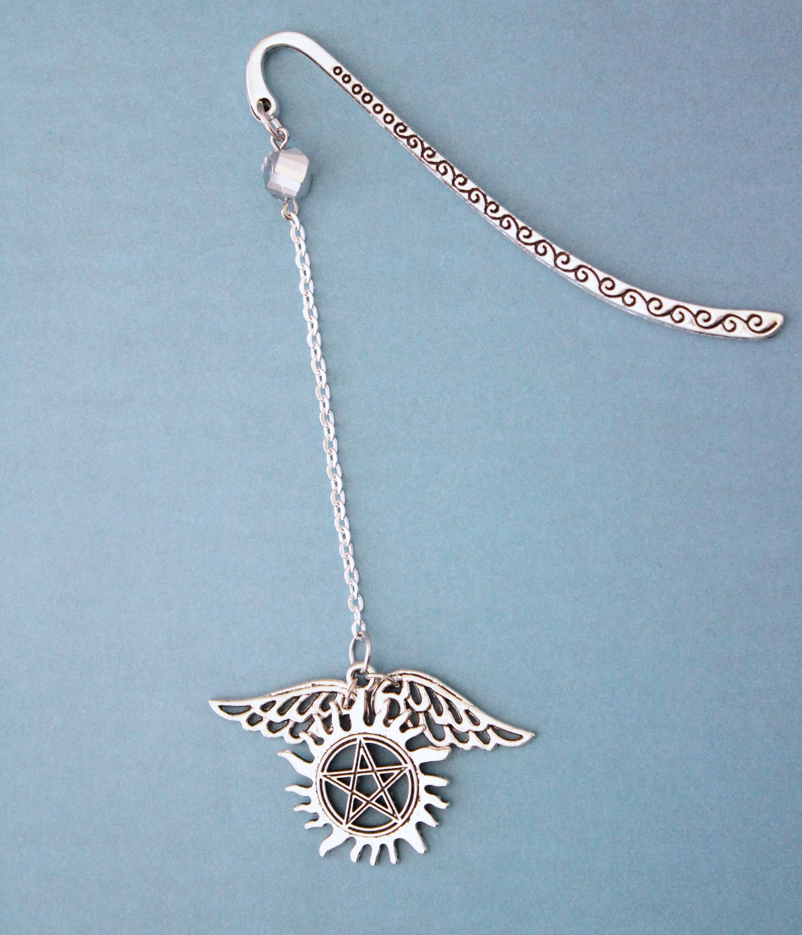 Supernatural Bookmark SPN Silver Metal Bookmark Supernatural - Etsy