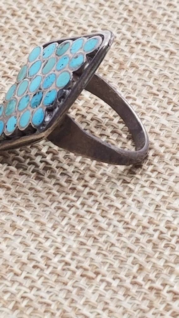 Very Old Dishta Turquoise Inlay Stones Sterling Silve… - Gem