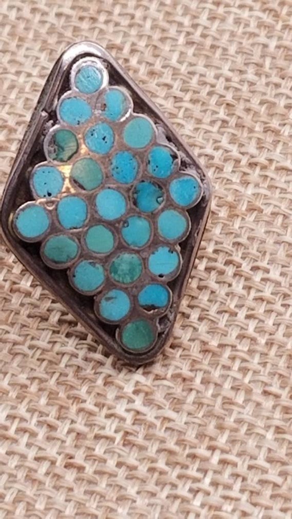 Very Old Dishta Turquoise Inlay Stones Sterling Silve… - Gem