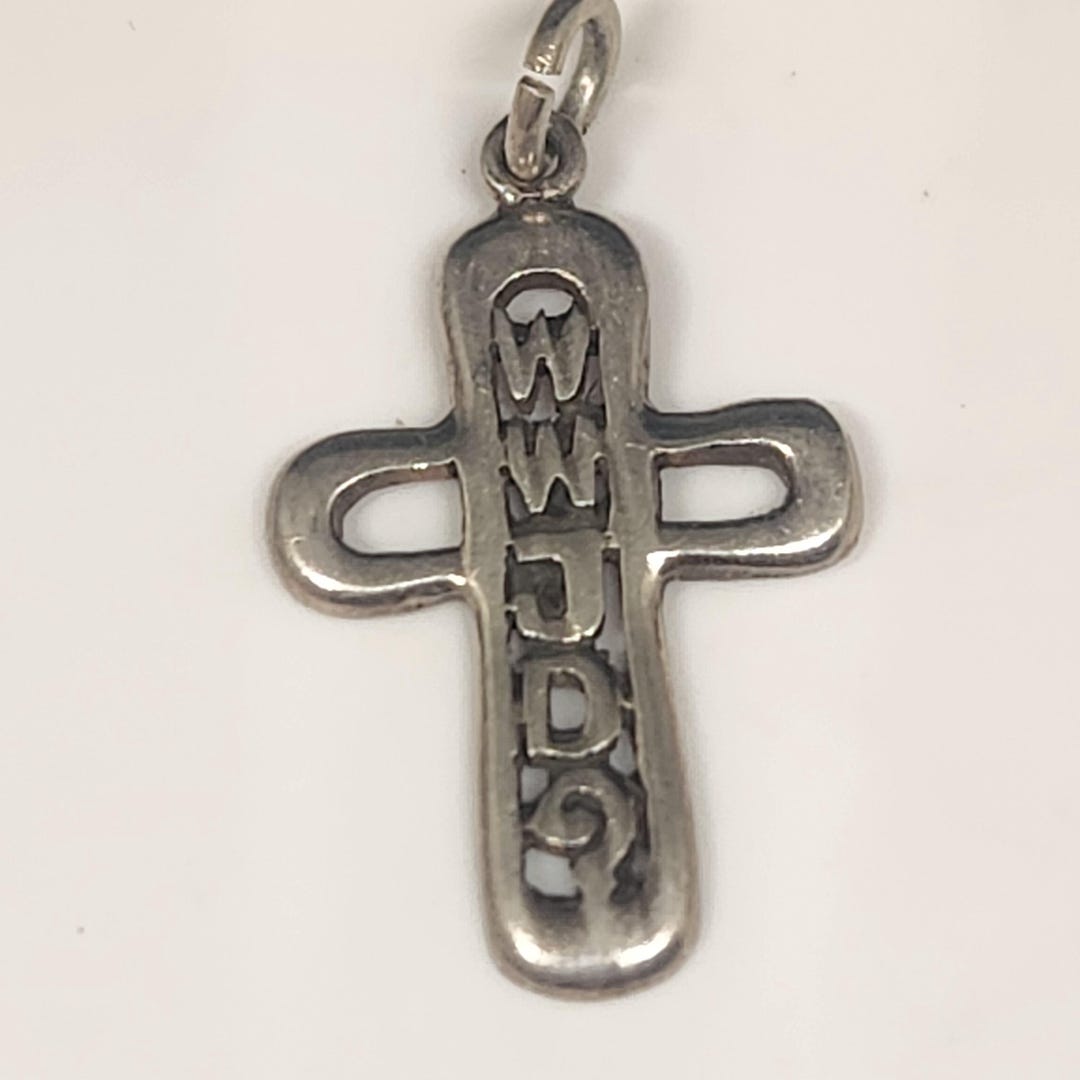 Sterling Silver WWJD Cross Pendant Hallmarked - Etsy