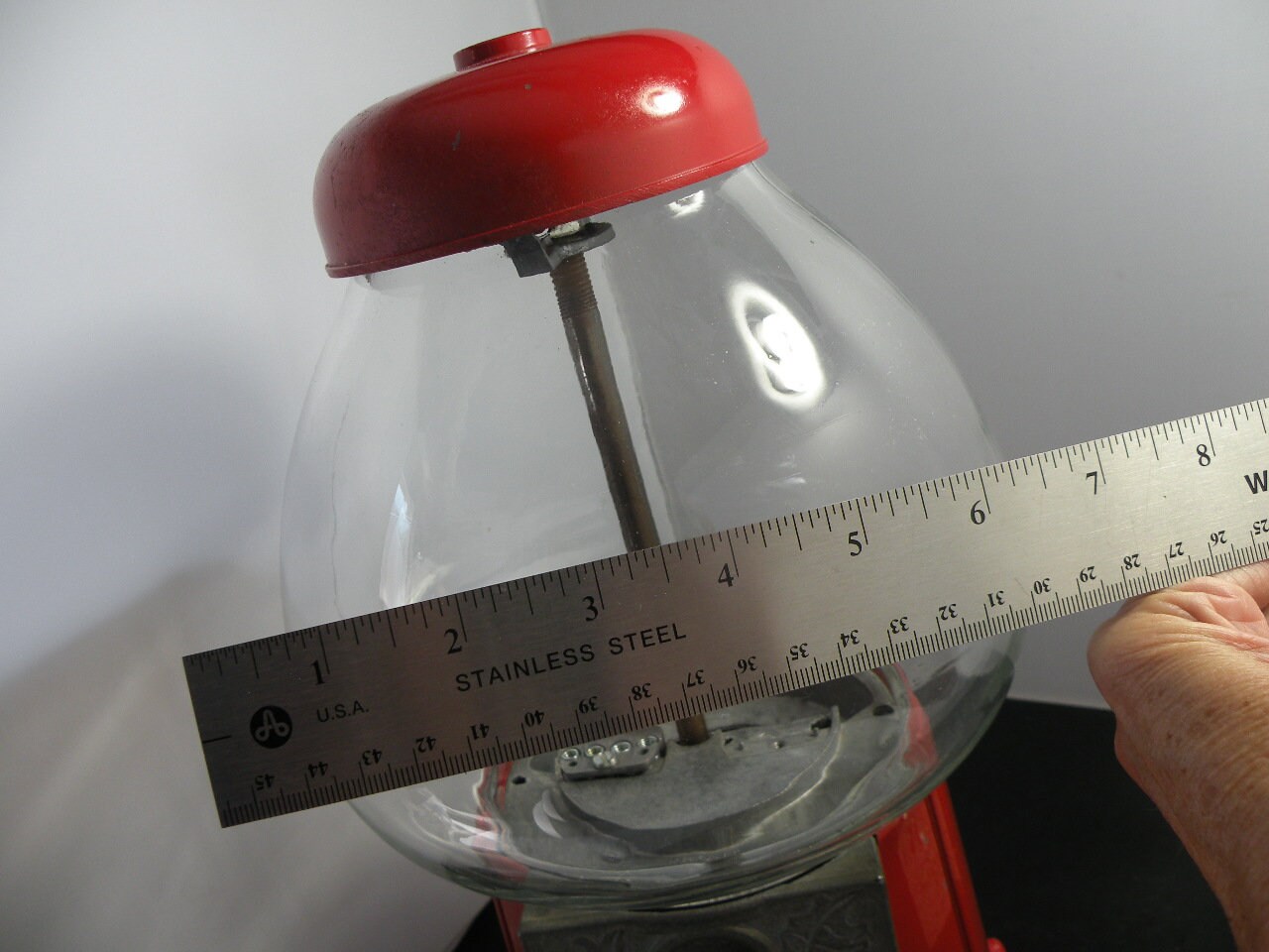 Vintage Red CAROUSEL Gumball Machine Metal With Glass Globe - Etsy
