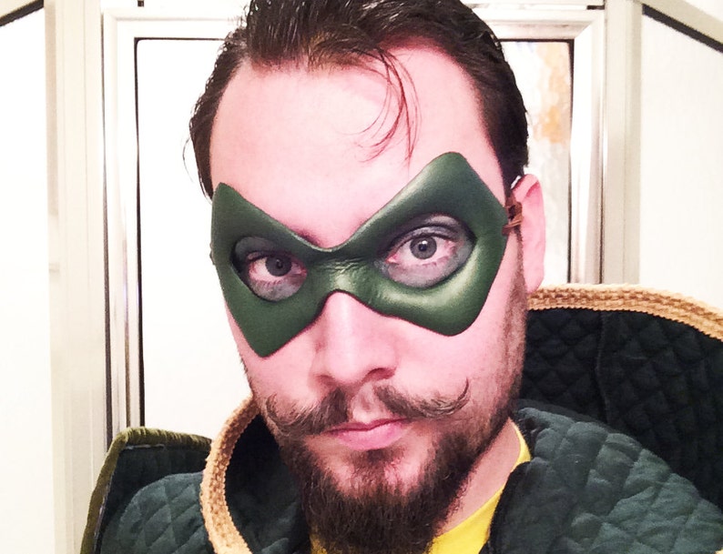 Superhero Leather Mask Green Arrow Robin Riddler | Etsy
