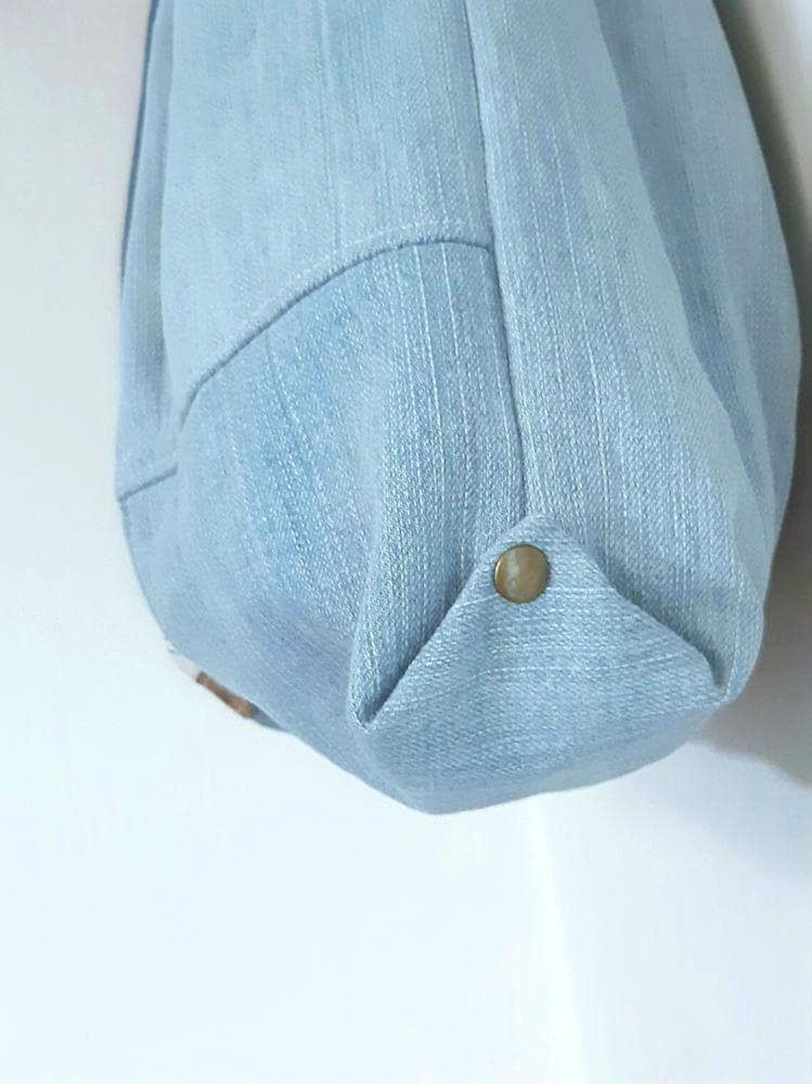 Repurposed Denim Bag, Denim Handbag With Bamboo Handles, Jeans Handbag ...