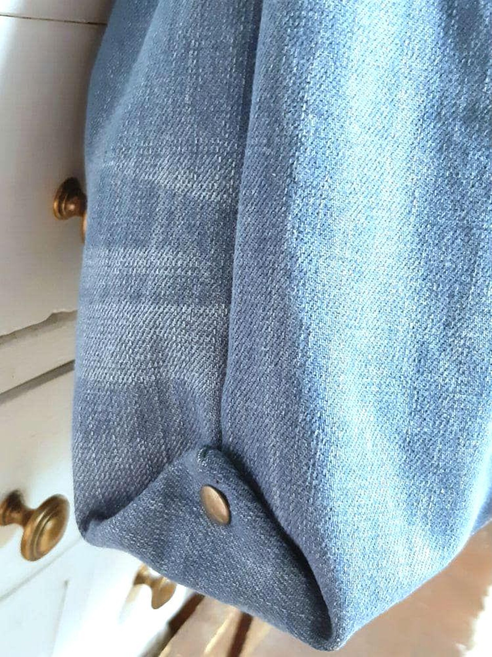 Repurposed Denim Bag, Denim Handbag With Bamboo Handles, Jeans Handbag ...