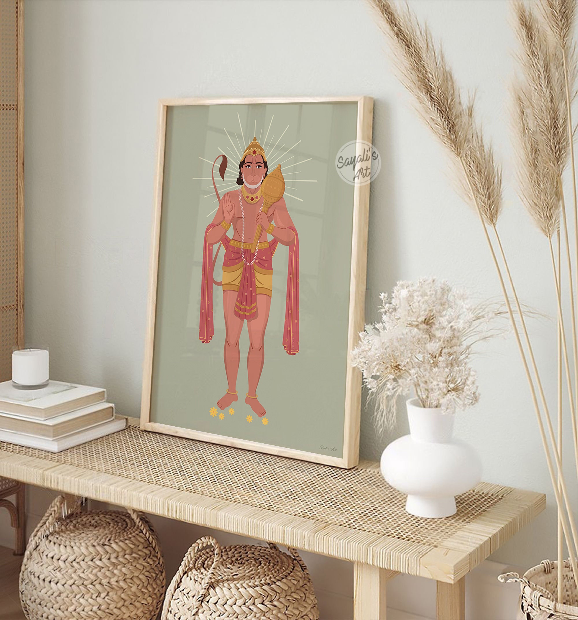 Hanuman Art Hanuman Print Hanuman Painting Indian God - Etsy