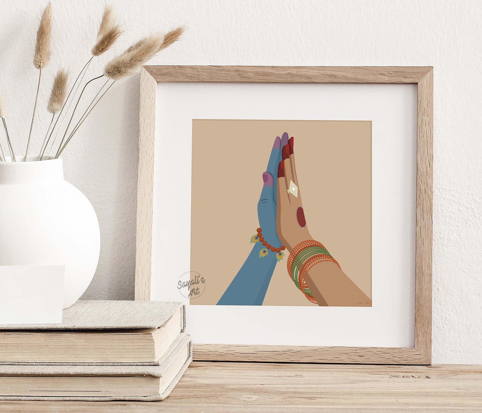 Radha Krishna Kunst, Radha Krishna Hand Wandkunst, Radha Krishna ...