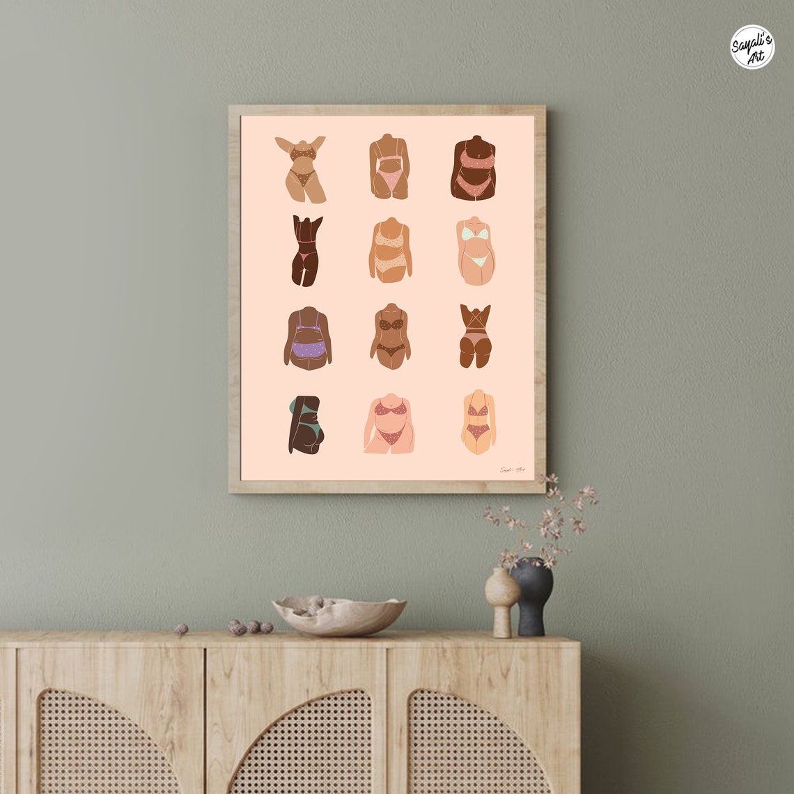 Beautiful bodies printwoman body artdiversity artfemale | Etsy