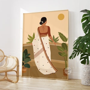 Modern Indian Woman, Desi Art, Indian Art, Indian Wall Art, South Asian ...