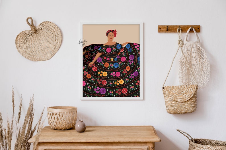 Mexican Artlatino Art Chiapas Costume Colorful Mexican Art Etsy
