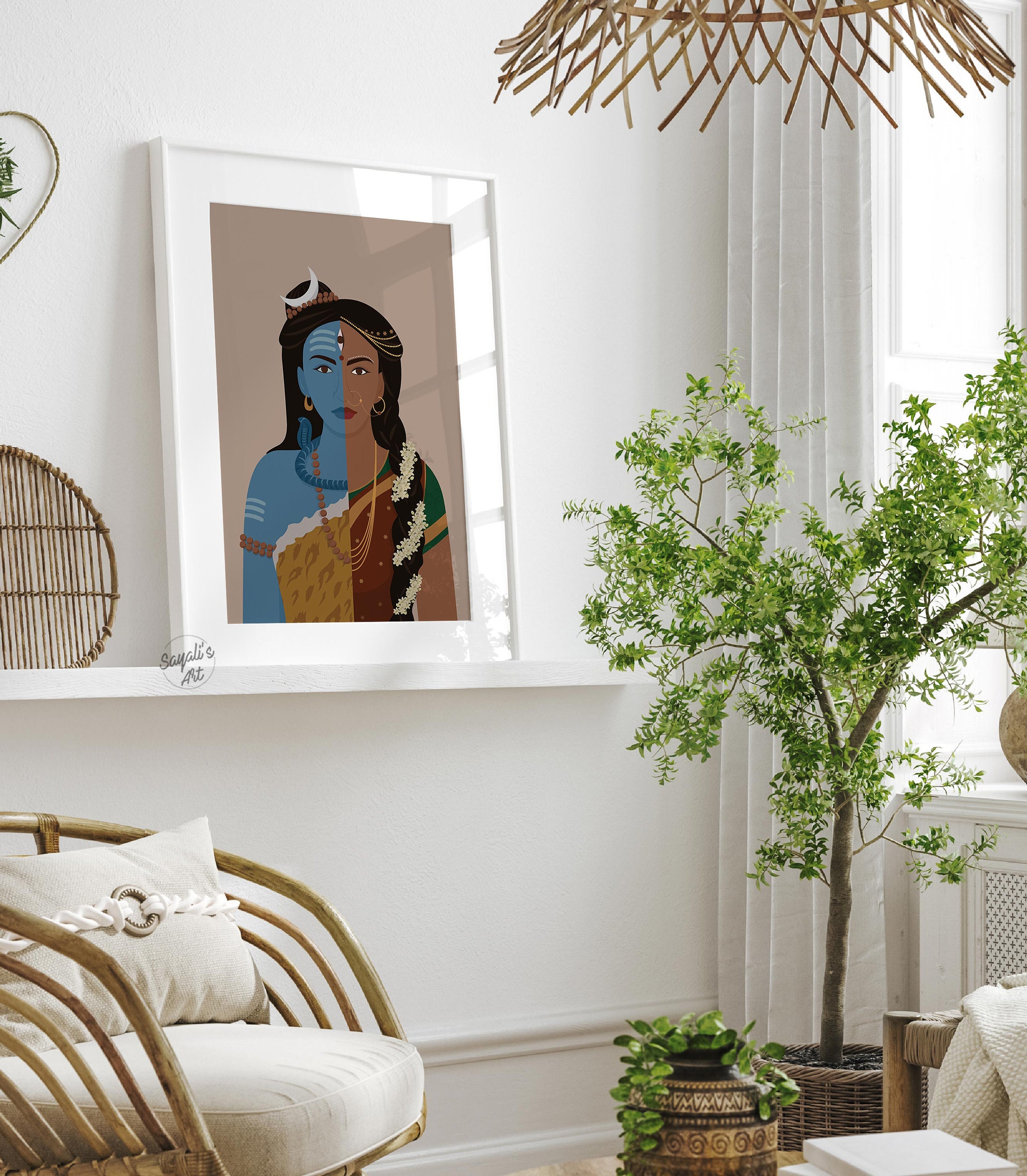 Shiva Wall Art,shiva Shakti, Shiva Parvati,ardhanarishvara, Shiva God ...