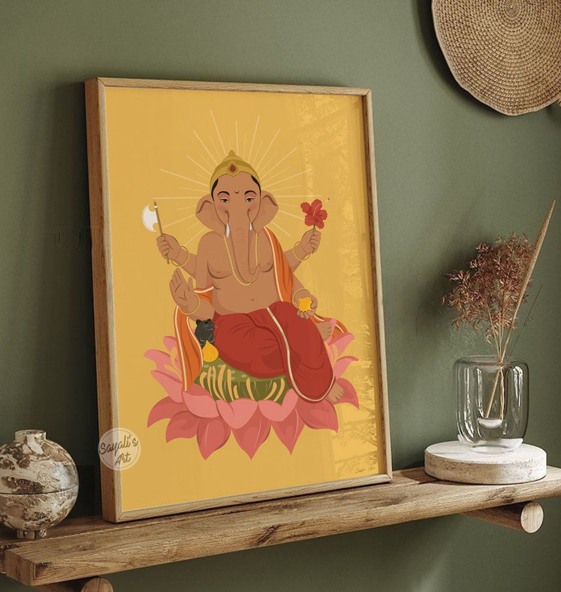 Ganesha Print, Ganpati Art, Ganesha Painting, Ganesha Decor Entryway ...