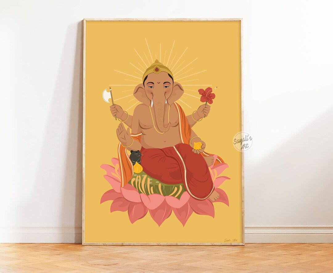 Ganesha Print, Ganpati Art, Ganesha Painting, Ganesha Decor Entryway ...