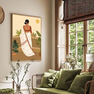 Modern Indian Woman, Desi Art, Indian Art, Indian Wall Art, South Asian ...