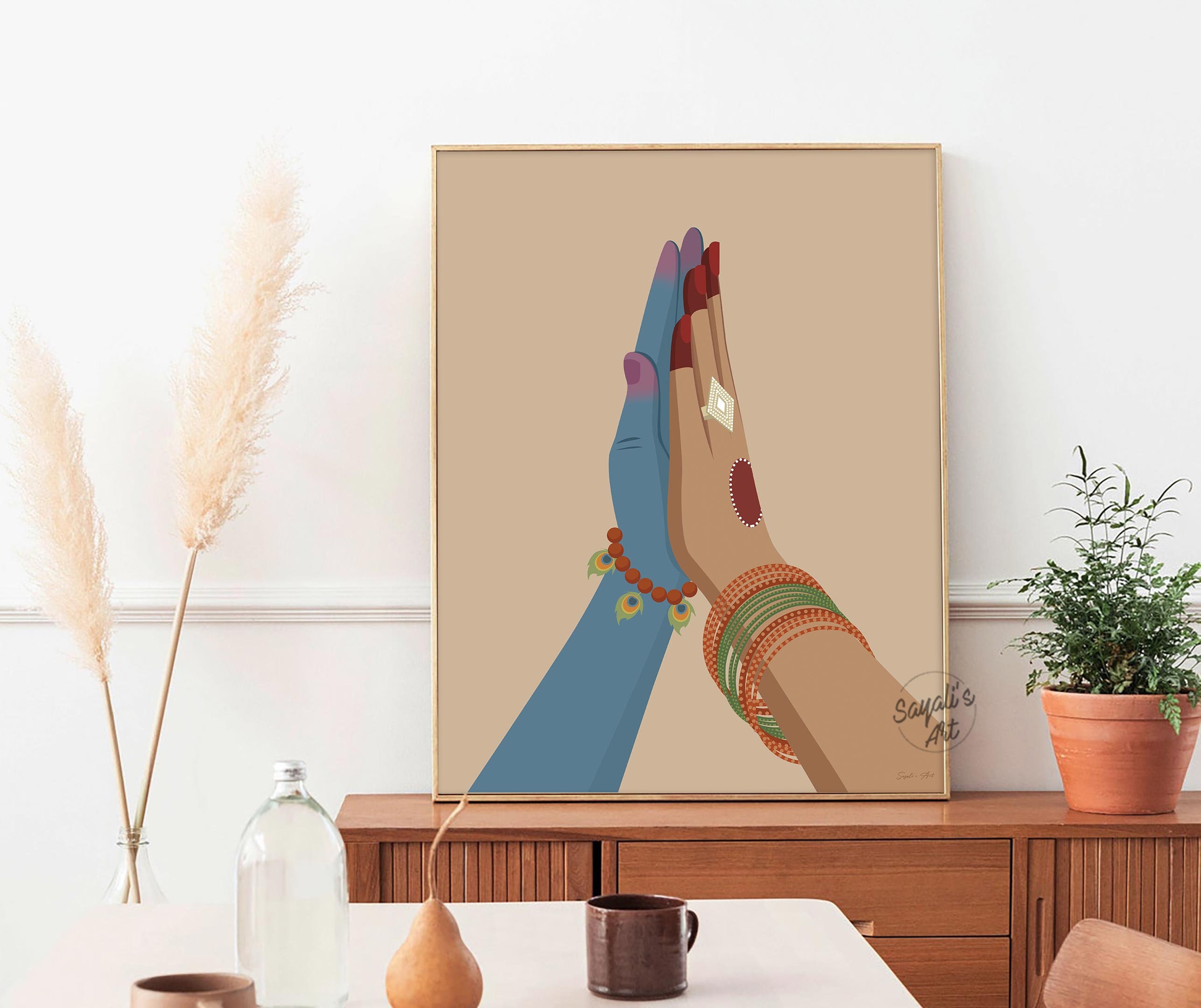Radha Krishna Art Radha Krishna Hand Wall Art Radha Krishna - Etsy ...
