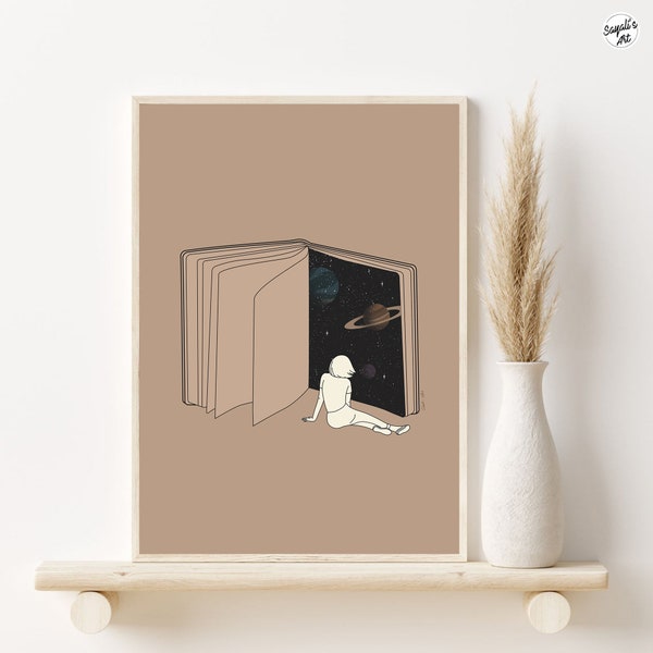 Woman Reading Line Art Book Line Art Print Reading Girl - Etsy