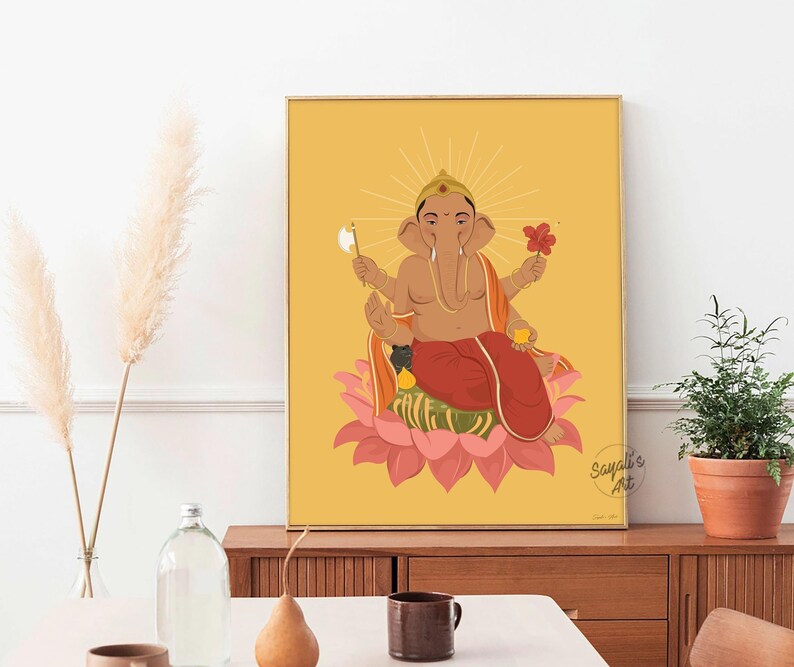 Ganesha Print Ganpati Art Ganesha Painting Ganesha Decor - Etsy