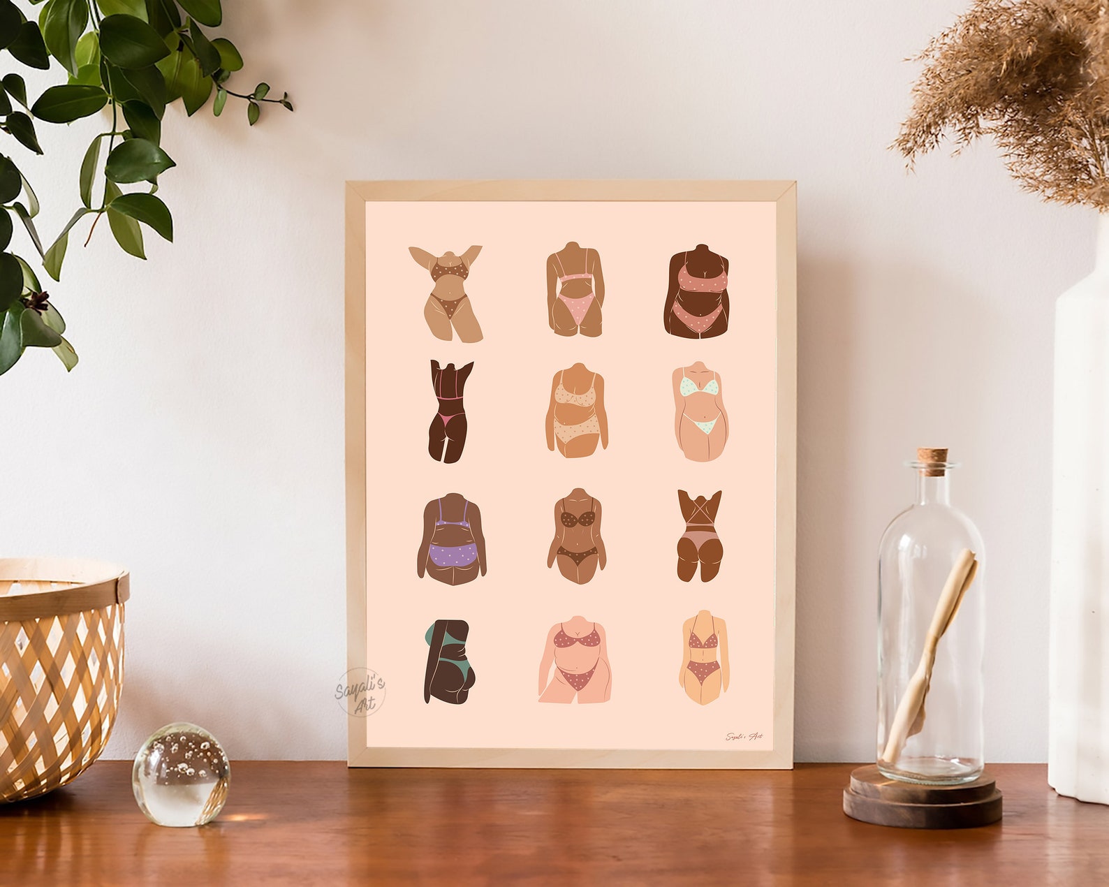 Beautiful Bodies Print,woman Body Art,diversity Art,female Body Print ...