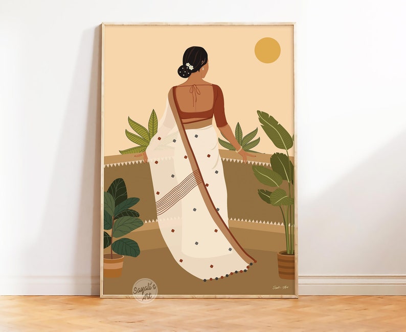 Modern Indian Woman Desi Art Indian Art Indian Wall Art - Etsy