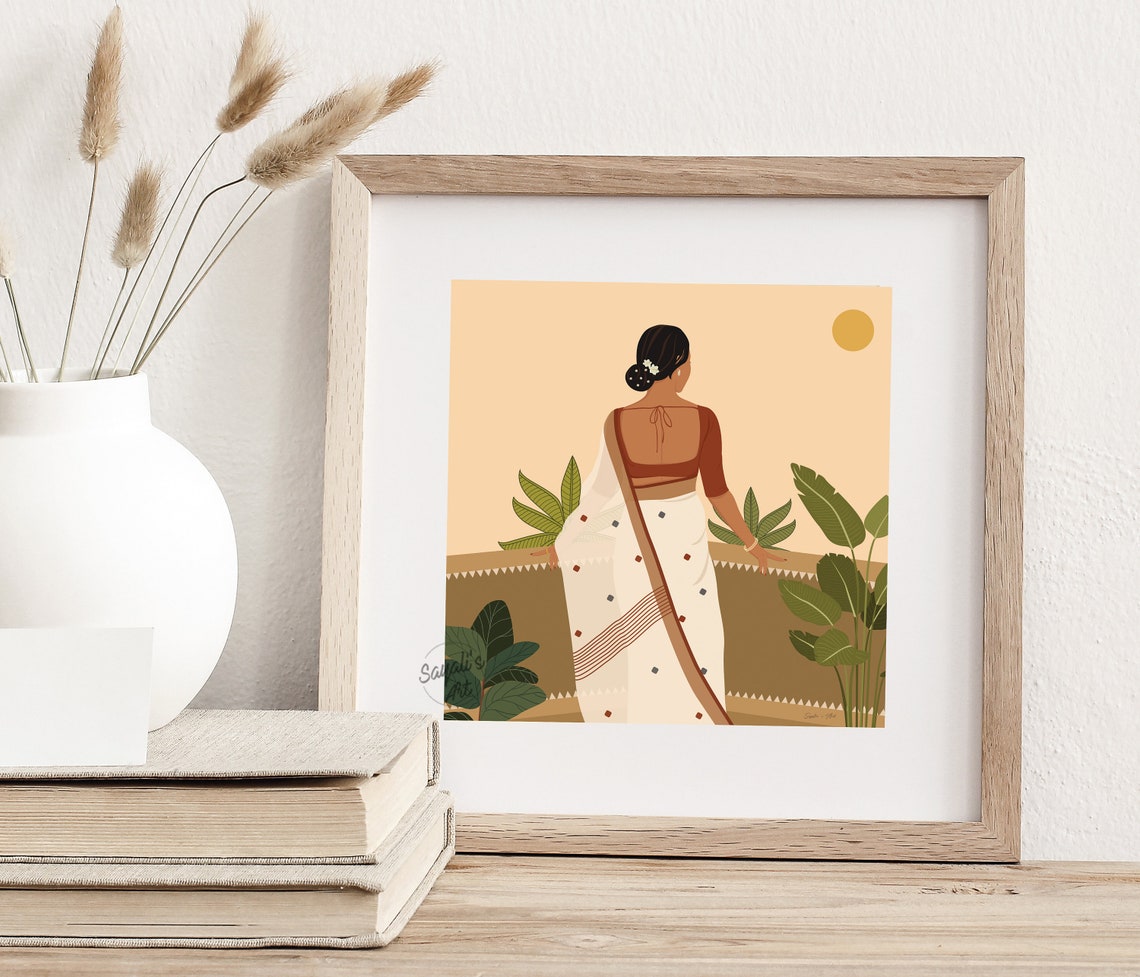 Modern Indian Woman Desi Art Indian Art Indian Wall Art - Etsy