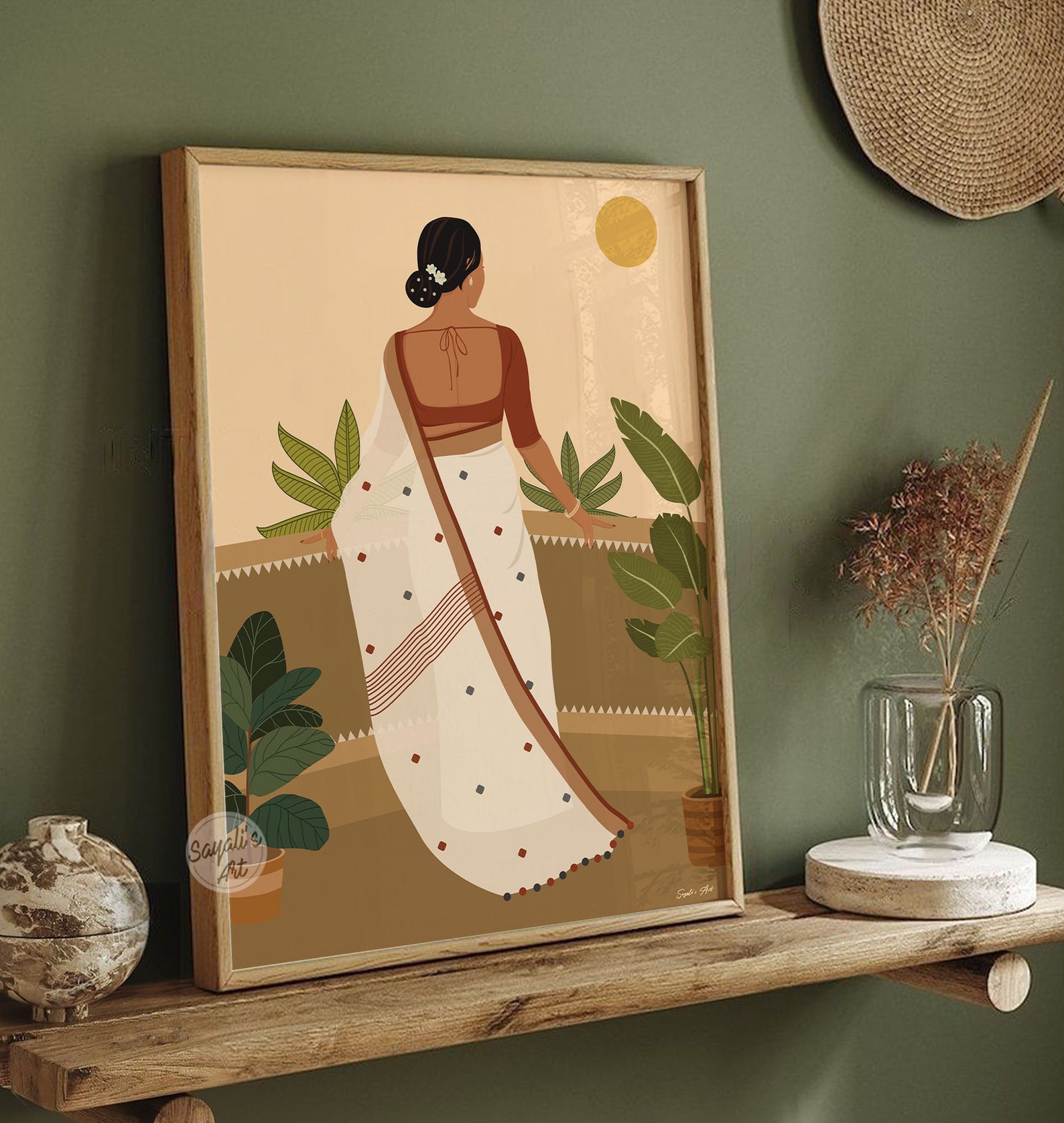 Modern Indian Woman Desi Art Indian Art Indian Wall Art - Etsy