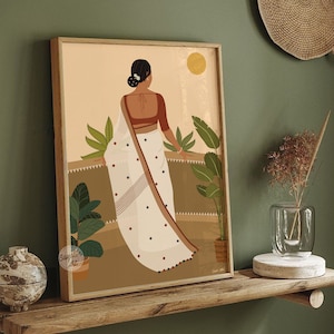 Modern Indian Woman, Desi Art, Indian Art, Indian Wall Art, South Asian ...