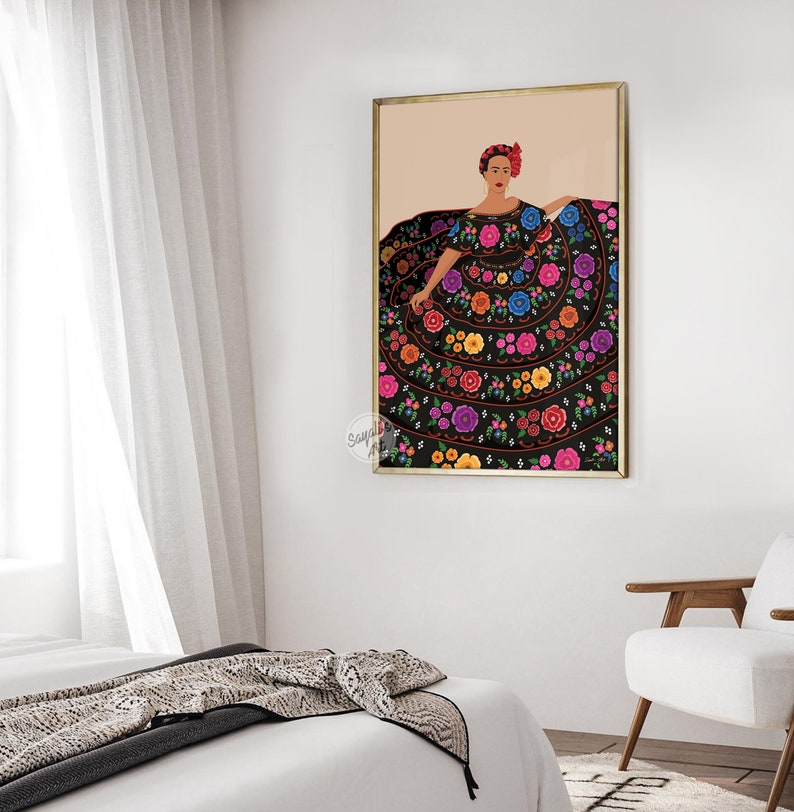 Mexican Artlatino Art Chiapas Costume Colorful Mexican Art Etsy