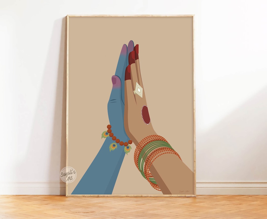 Radha Krishna Art, Radha Krishna Hand Wall Art, Radha Krishna Painting ...