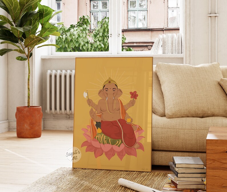 Ganesha Print, Ganpati Art, Ganesha Painting, Ganesha Decor Entryway ...