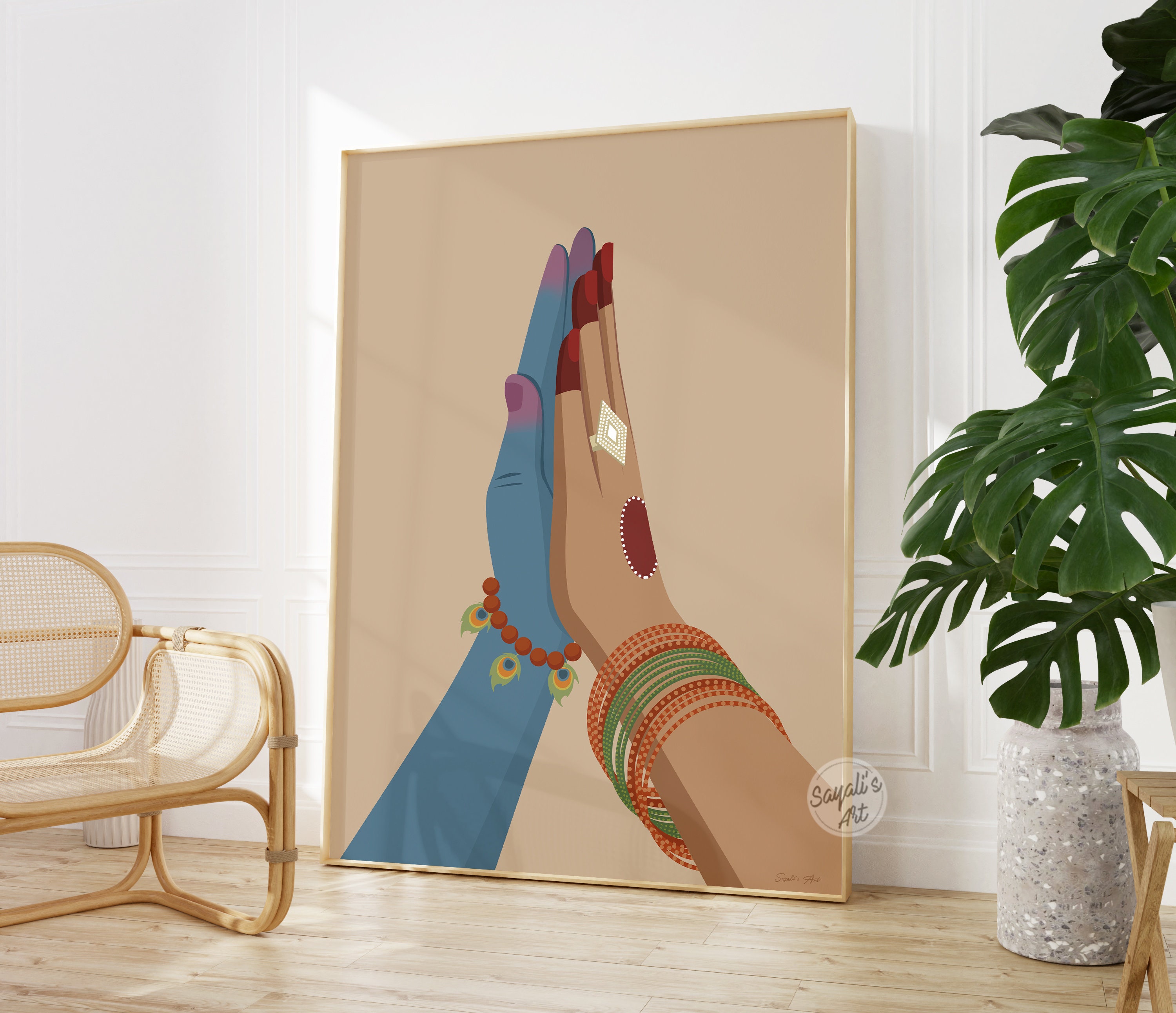 Radha Krishna Kunst, Radha Krishna Hand Wandkunst, Radha Krishna ...