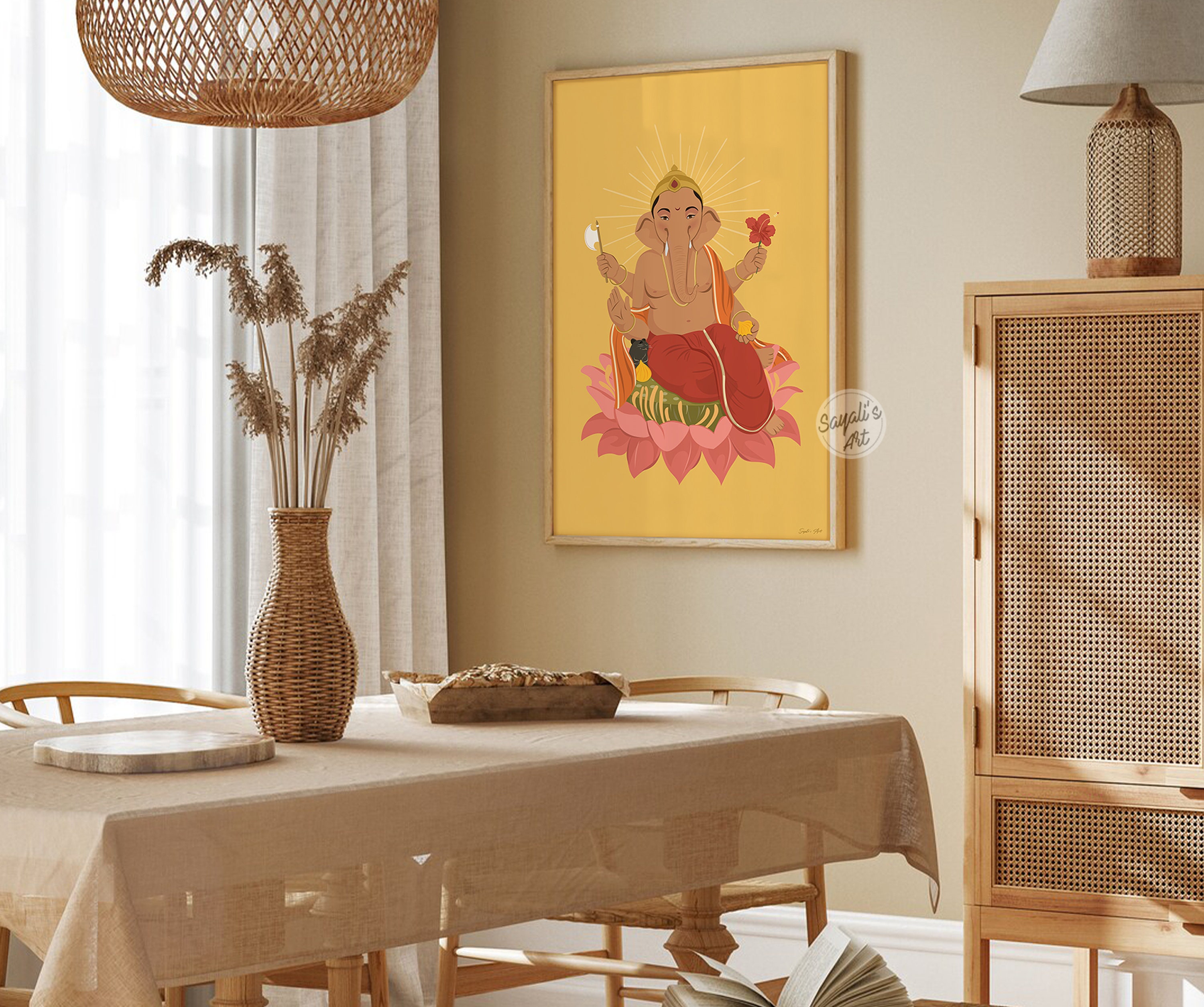 Ganesha Print, Ganpati Art, Ganesha Painting, Ganesha Decor Entryway ...