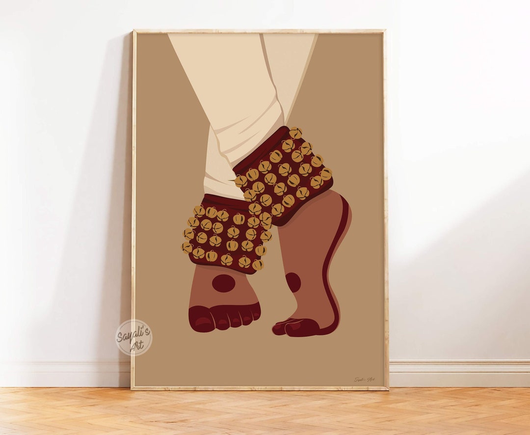 Indian Dancer Art, Ghungroo Art, Bharatanatyam Art ,desi Art, Indian ...