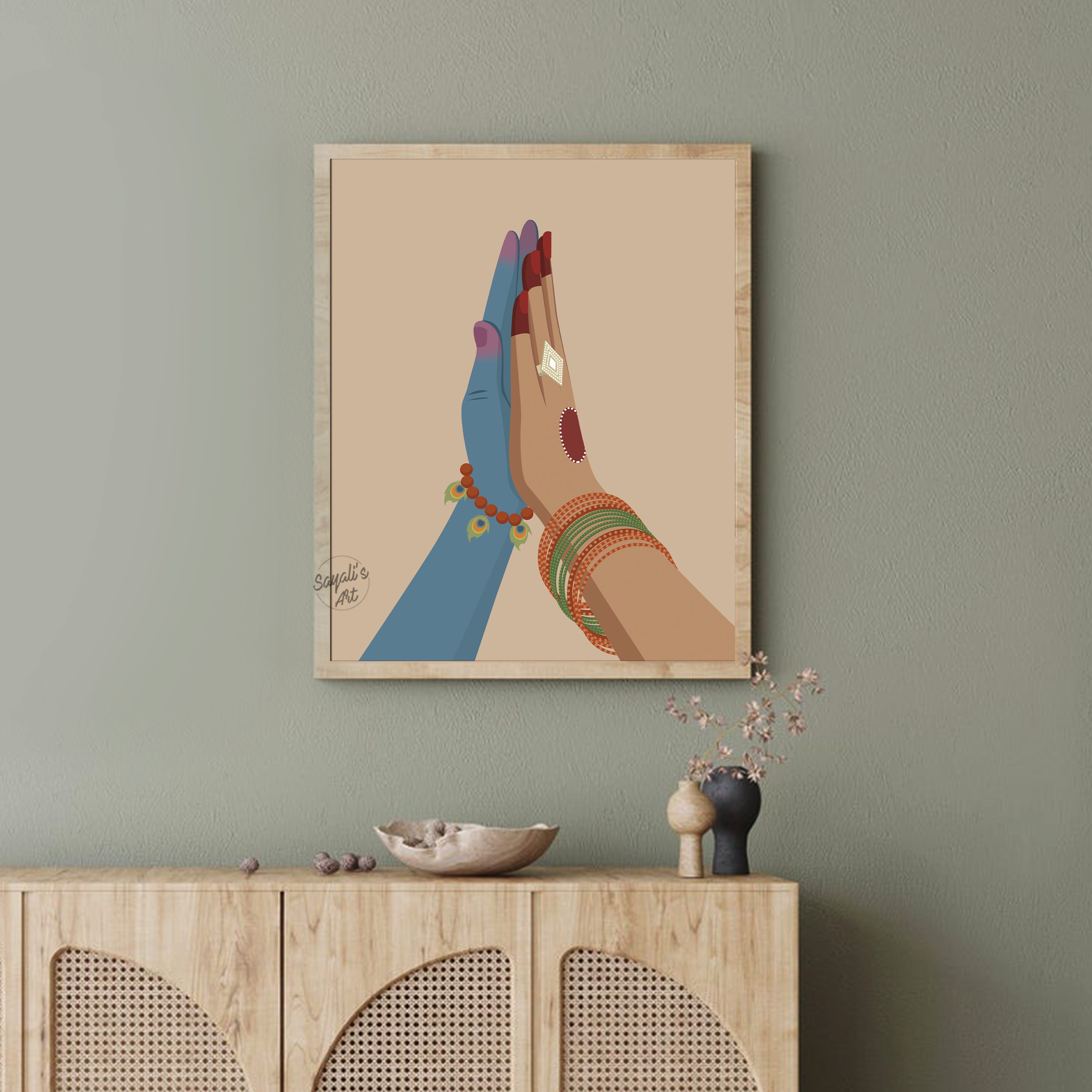 Radha Krishna Art Radha Krishna Hand Wall Art Radha Krishna - Etsy UK