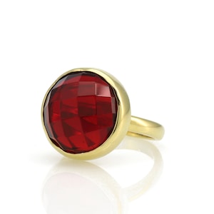 Red Ruby Gold Bezel Ring · Ruby Statement Ring · Gold Bezel Stack Ring ...