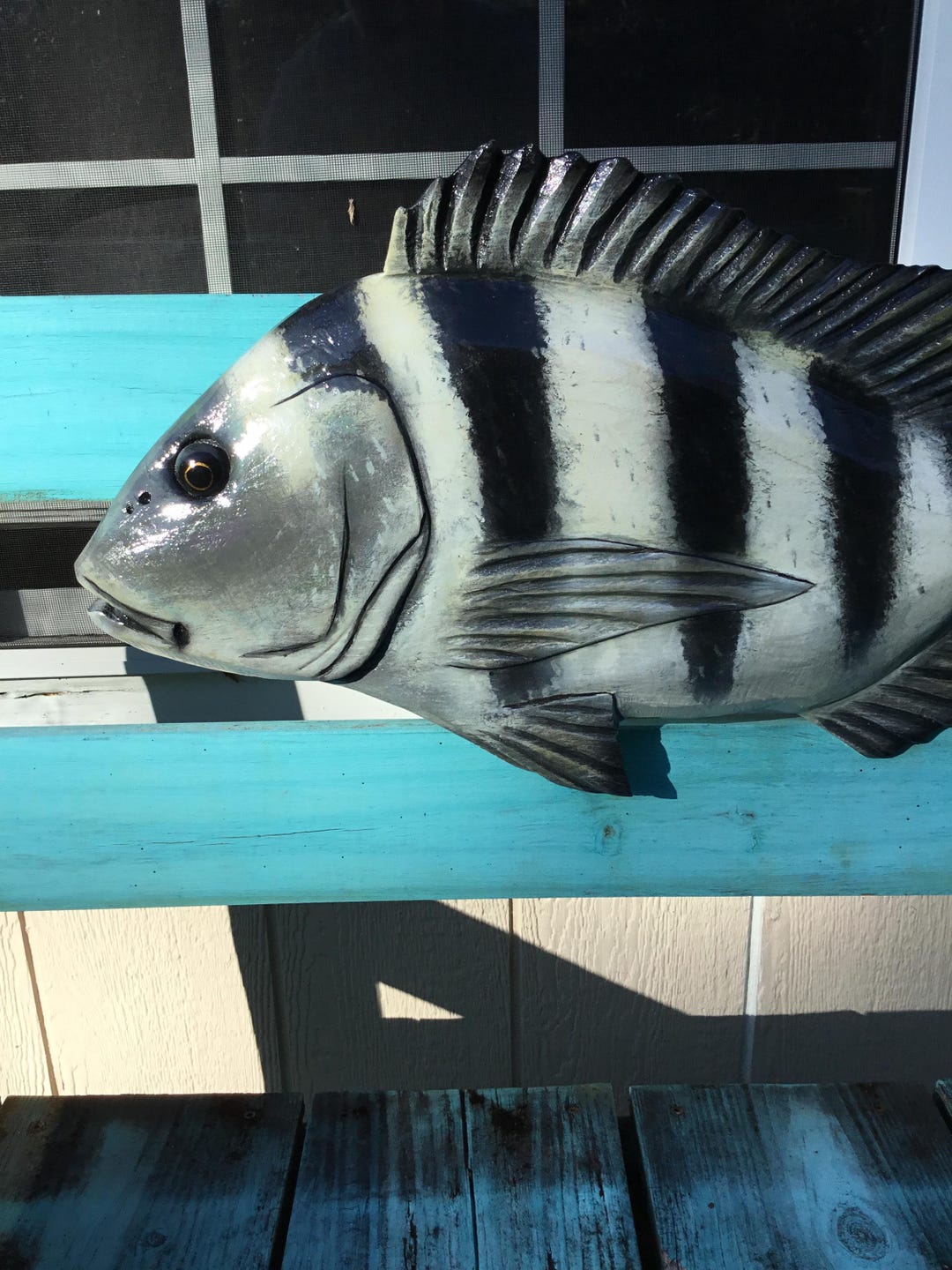Sheepshead 23 Chainsaw Wood Fish Carving Fishing Art READY TO SHIP - Etsy