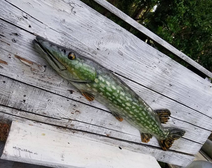Pike 30" Chainsaw Wood Fish Carving Fishing Art READY TO SHIP - Etsy