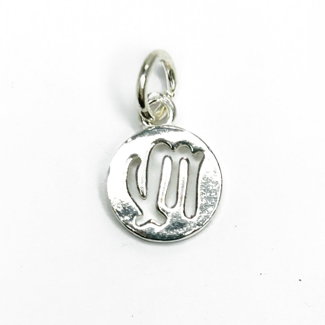 Sterling Silver Virgo Charm 10mm - Silver Zodiac Charm - Silver Virgo ...
