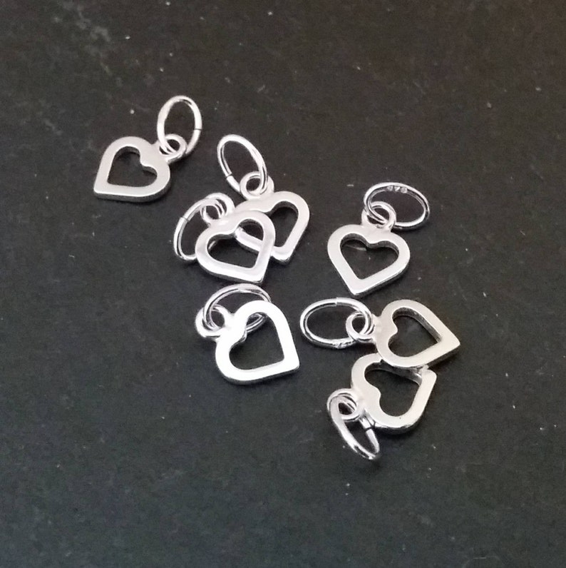 7mm Sterling Silver Open Heart Charm - Etsy